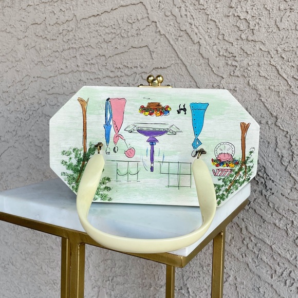 Vintage | Bags | Vintage Midcentury 96s Annie Laurie Painted Victorian ...